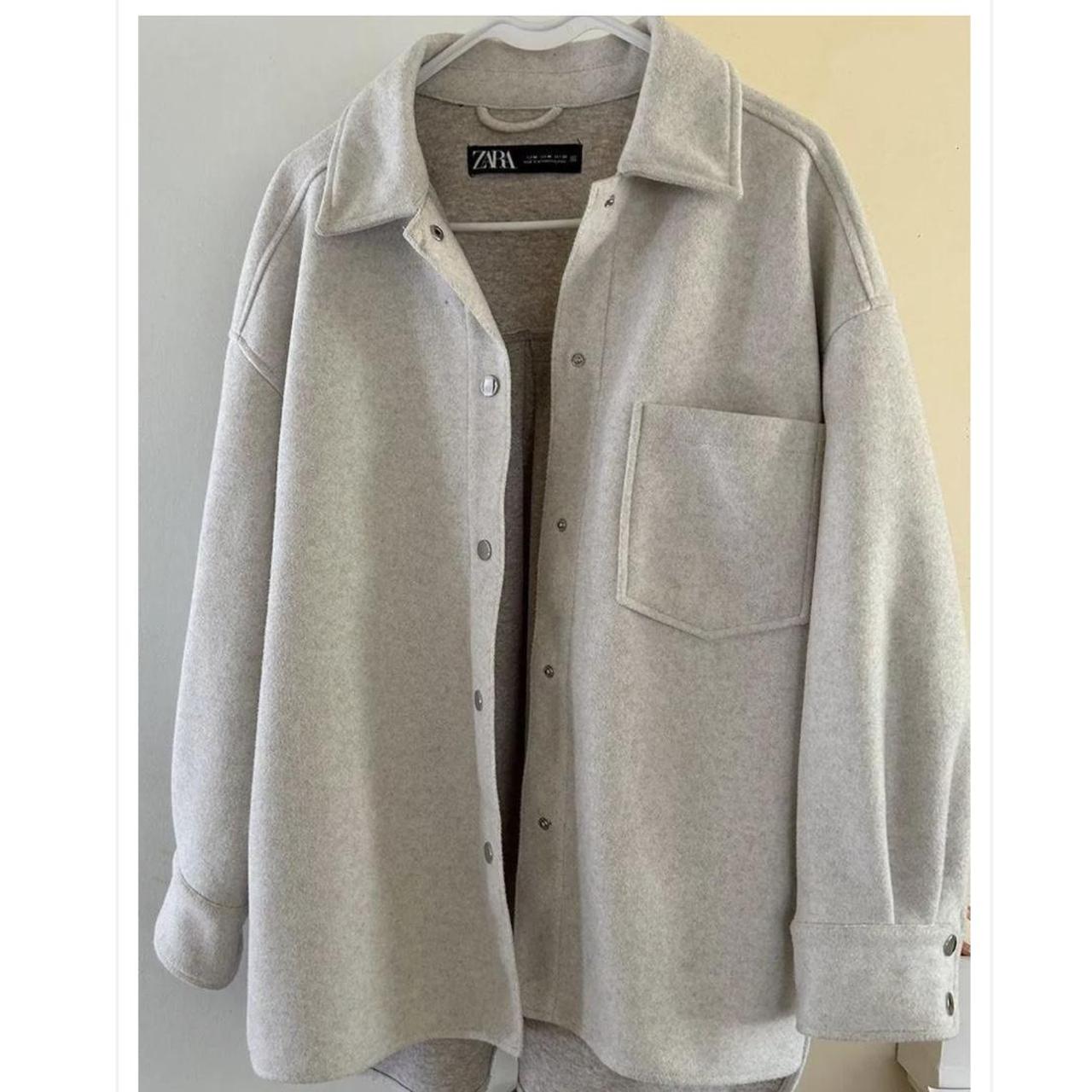super cute oversized zara shacket with metal... - Depop