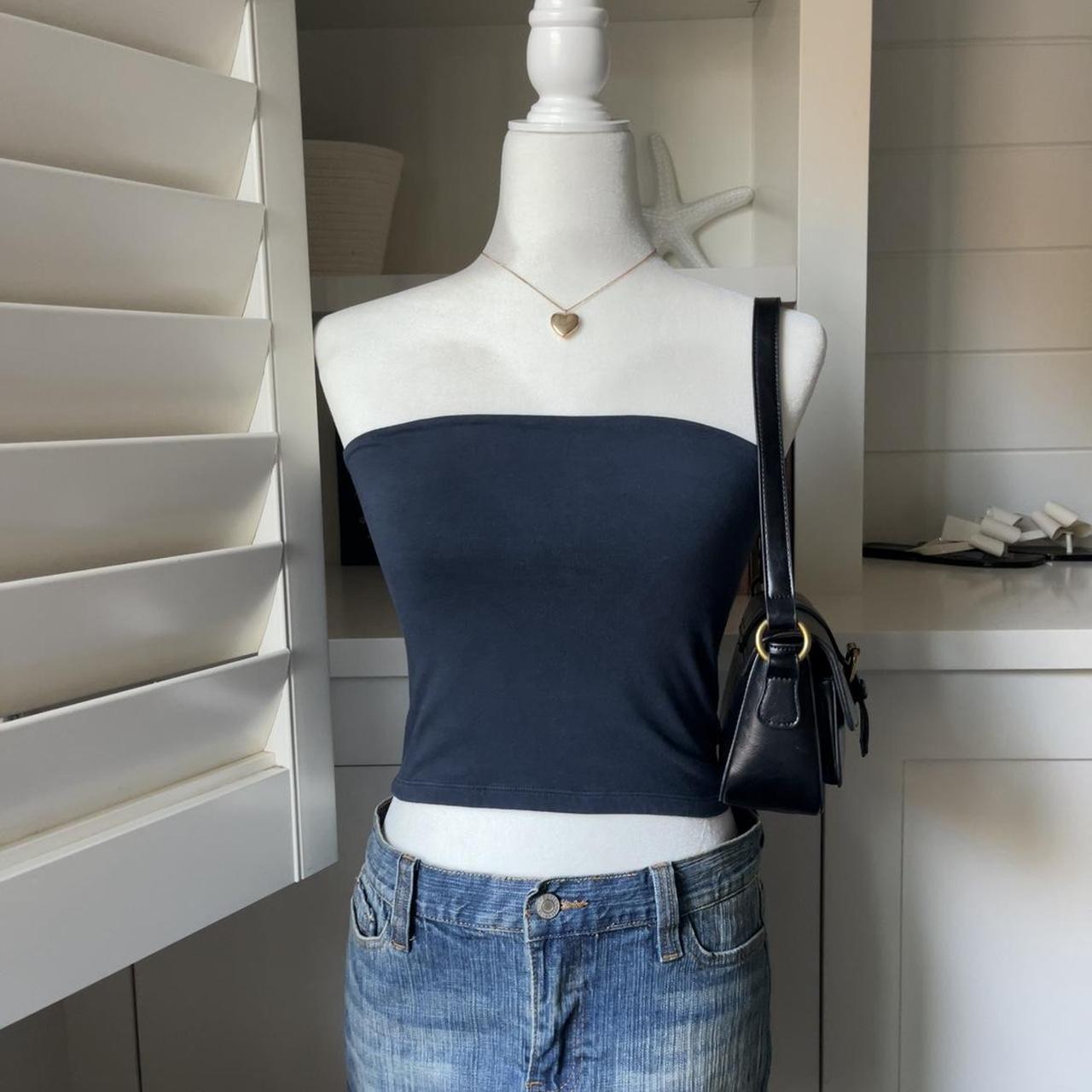 Brandy Melville blue strapless top