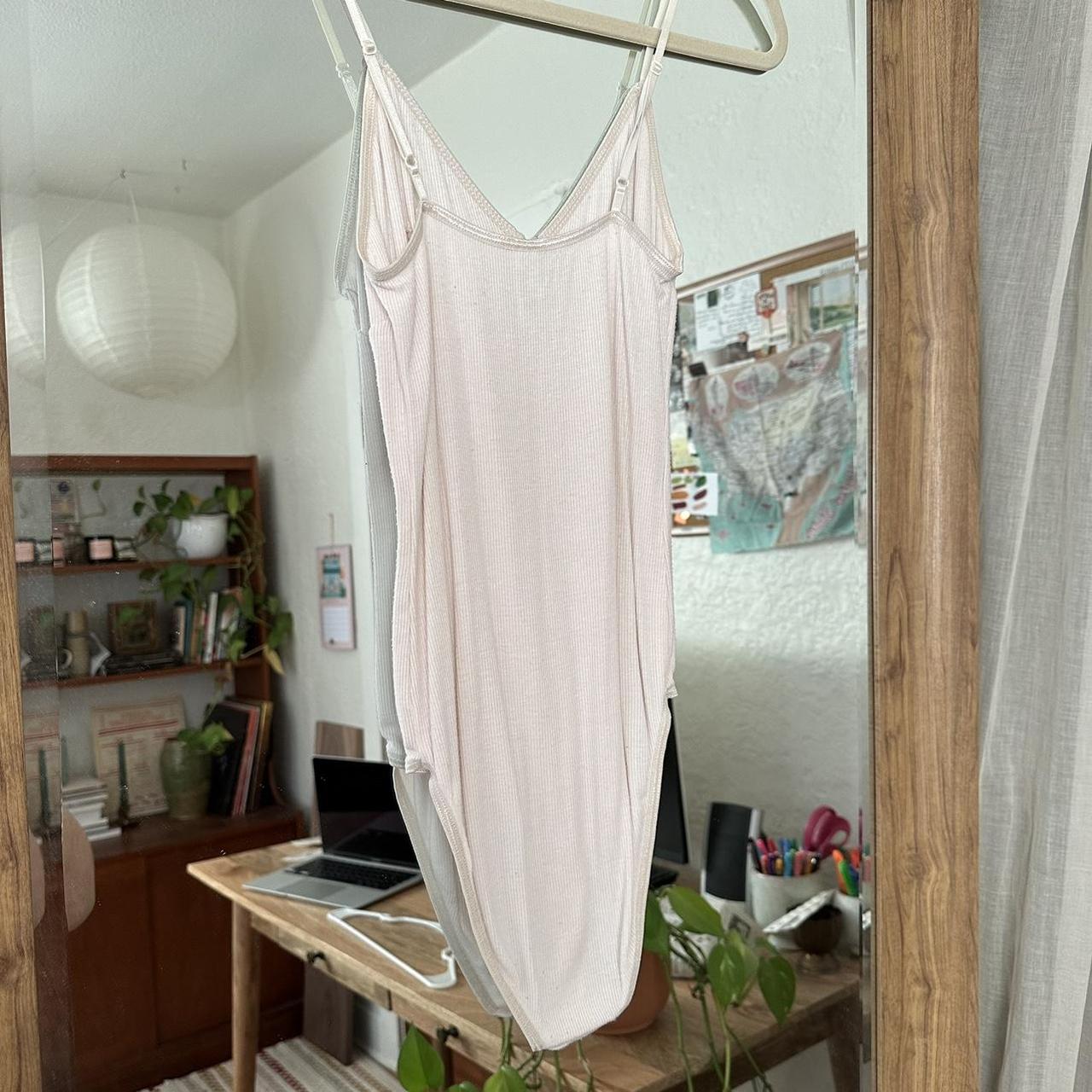 American Apparel cream ribbed bodysuit Very soft... - Depop