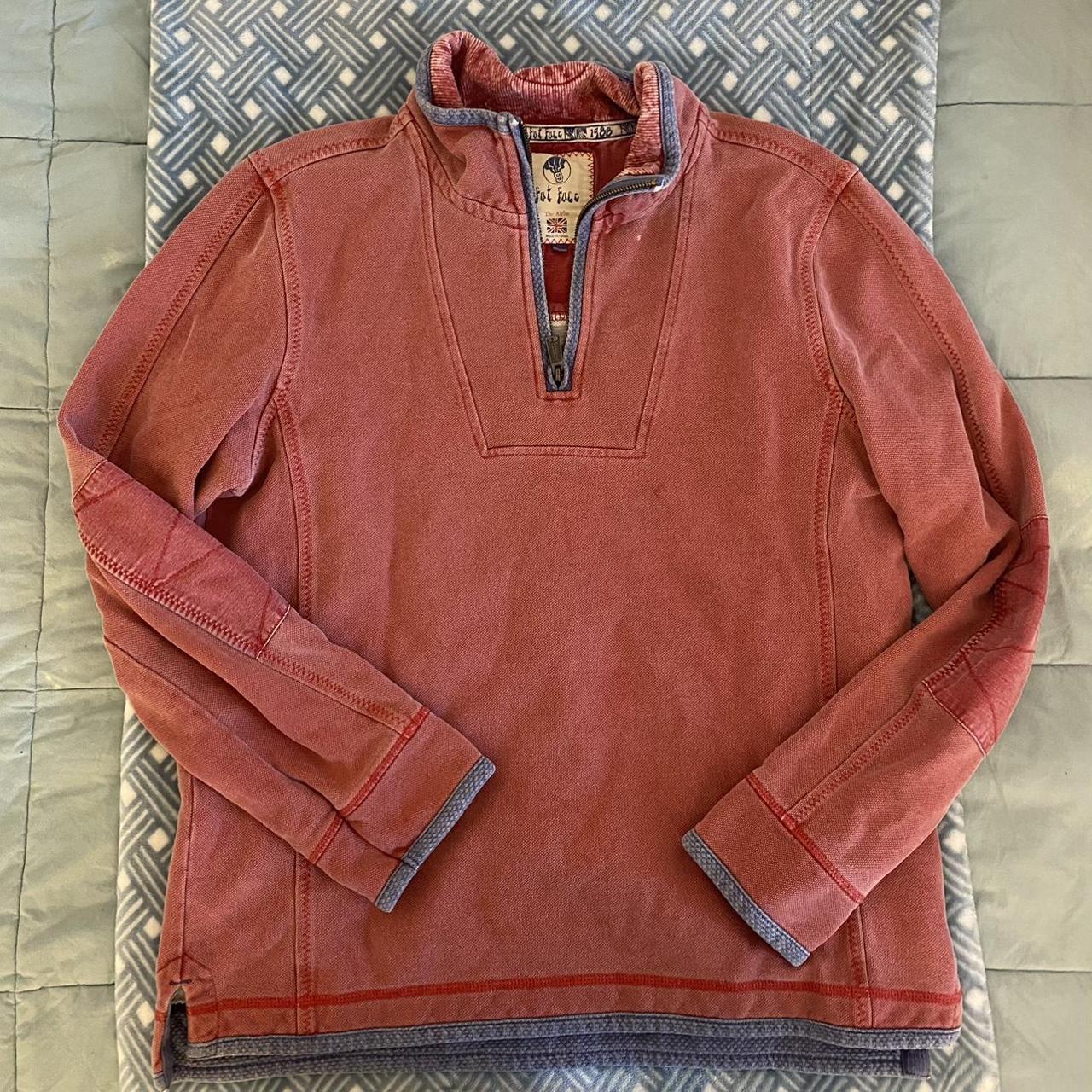 Fat face men’s pullover! Light washed red and blue.... - Depop