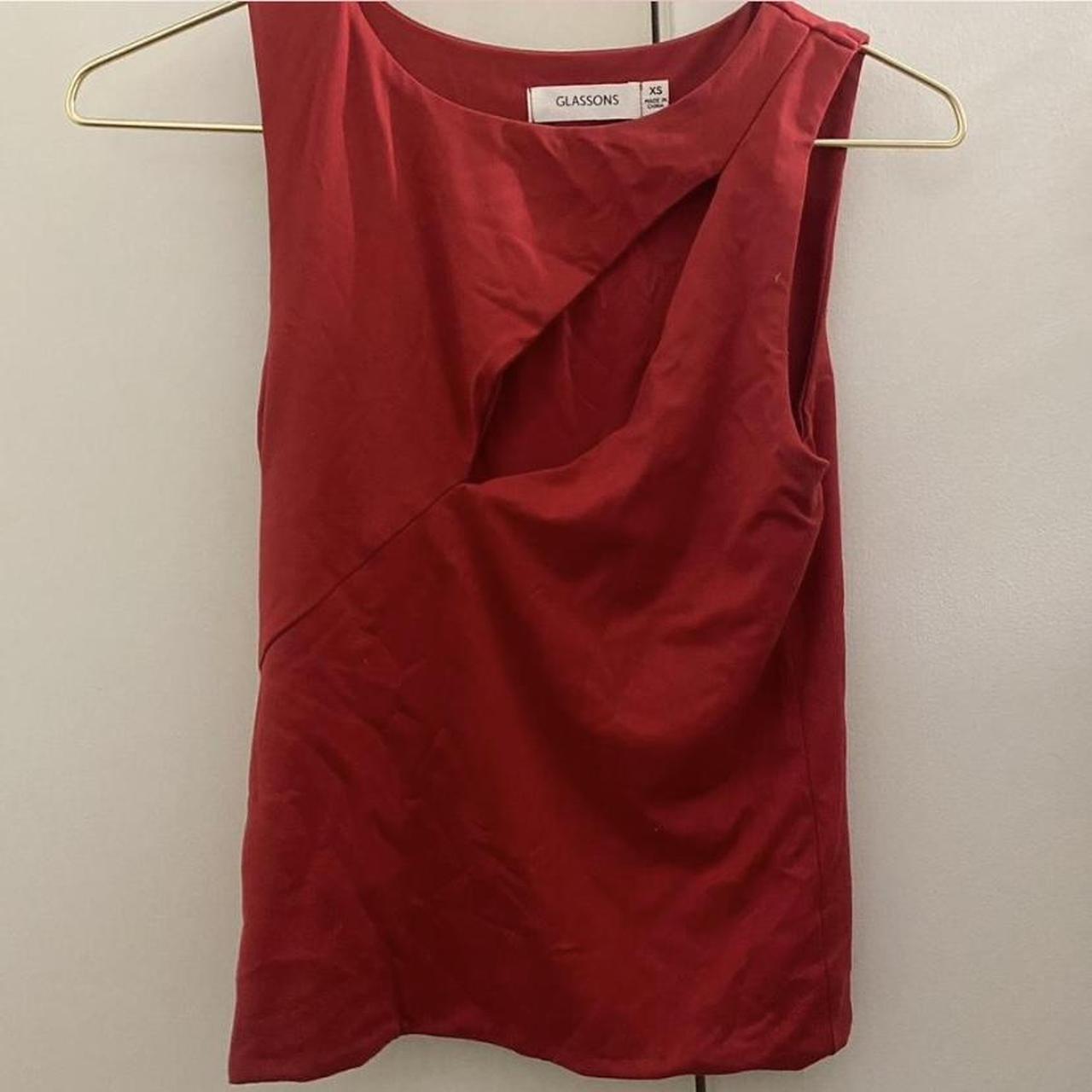 Glassons Red ‘Slit’ Tank Top Size XS / 6 Worn... - Depop