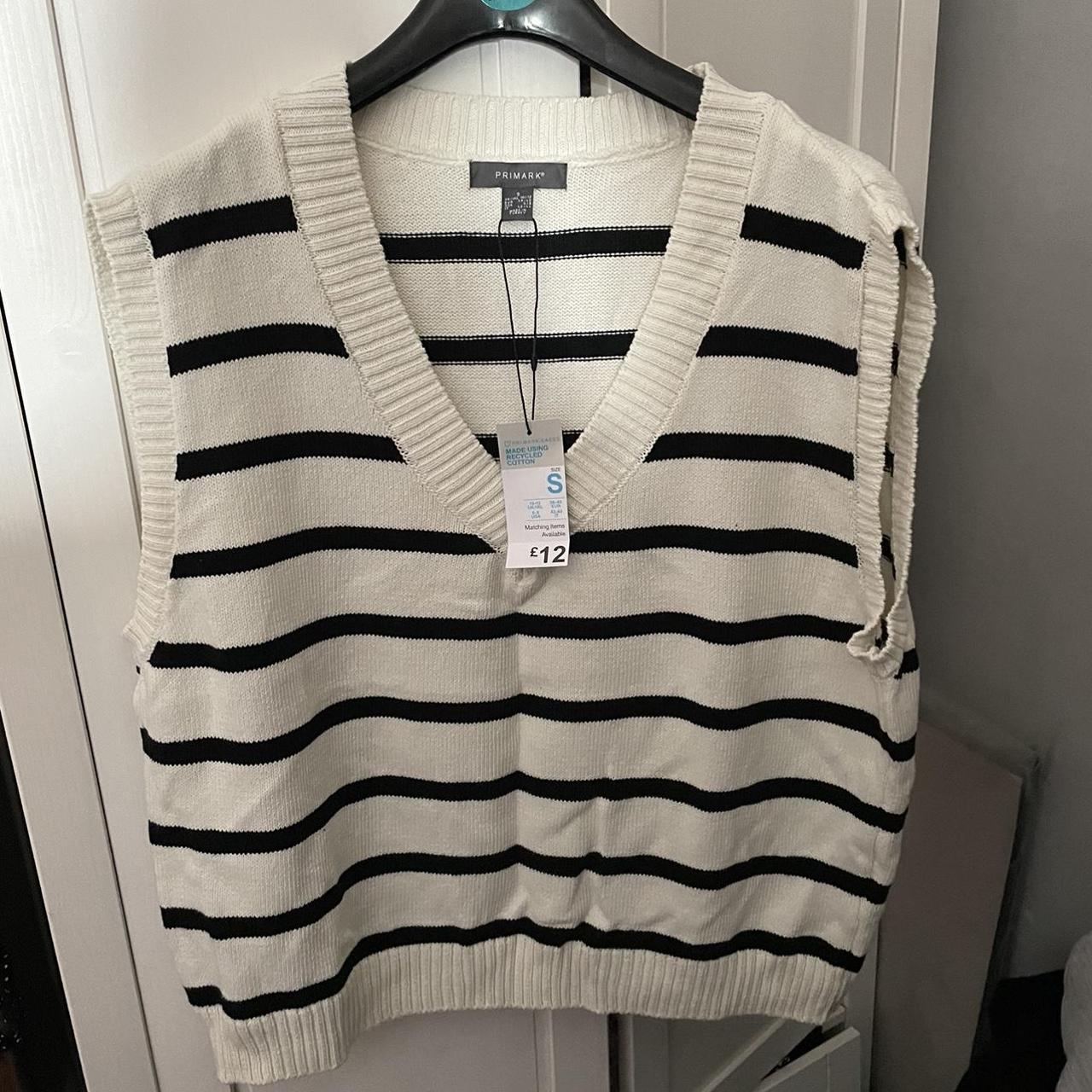 Primark Women's White and Black Vest | Depop