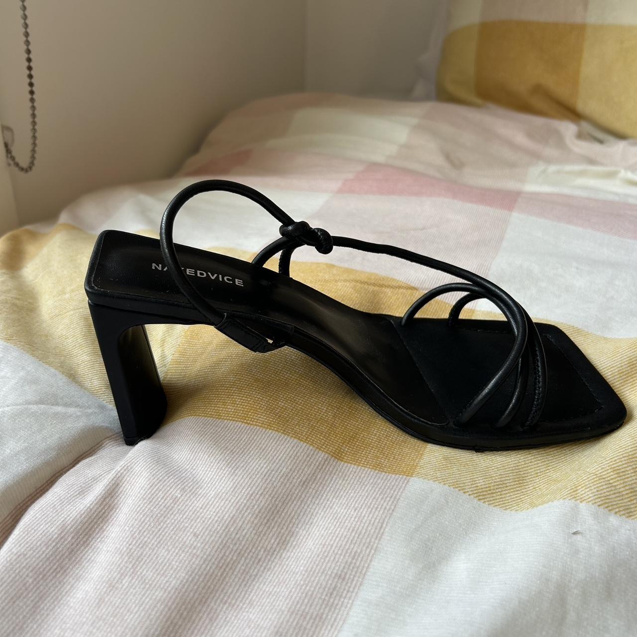 Naked Vice square toed strappy heels Worn only... - Depop