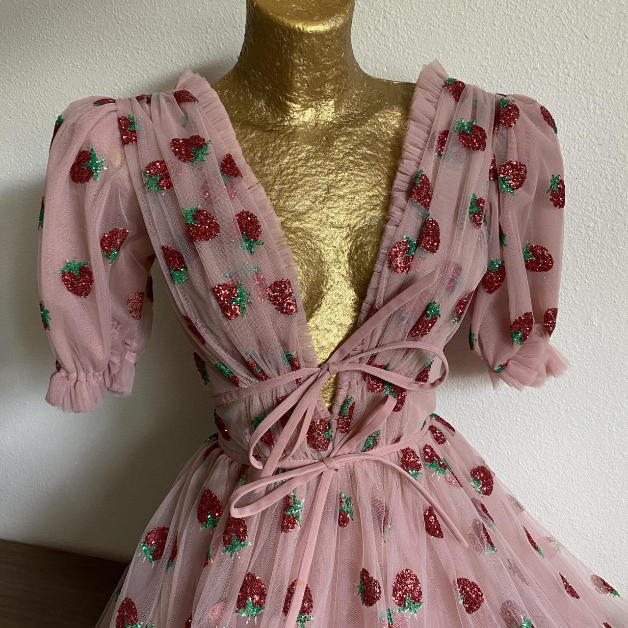 The iconic viral Lirika Matoshi Strawberry dress in... - Depop