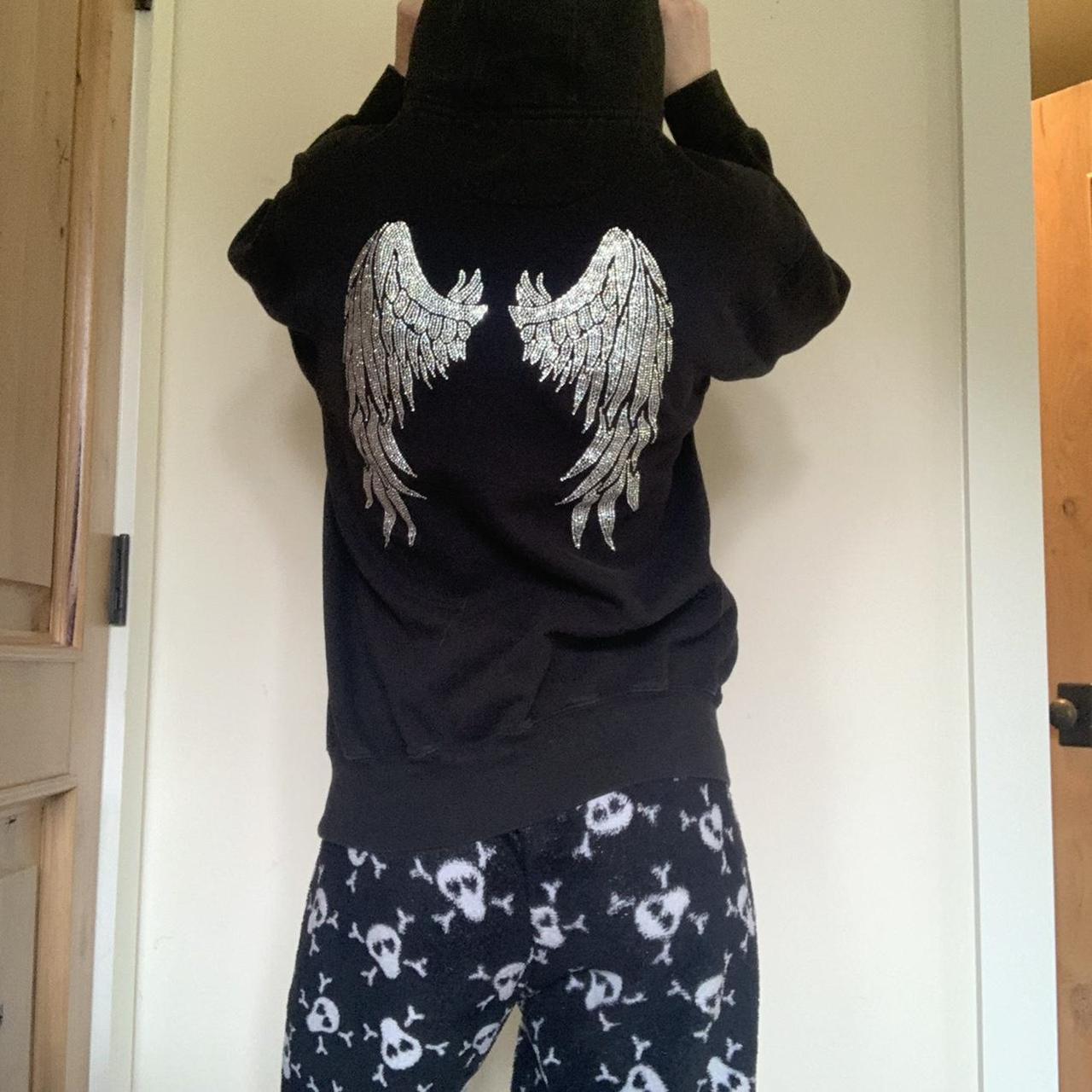 heat rhinestone angel hoodie - worn a lot, but... - Depop