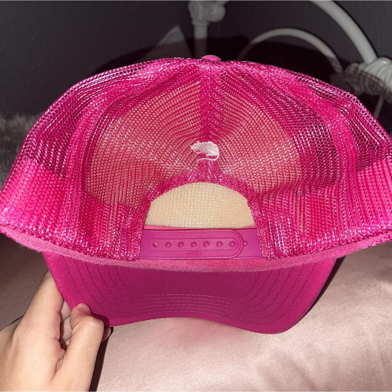 Stray Rats Women's Pink and White Hat | Depop