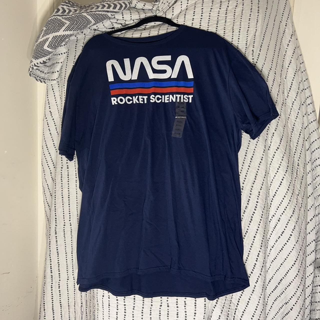 NASA Men's Red and Navy T-shirt | Depop