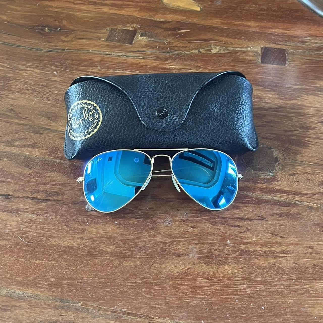 Blue Ray-Ban Aviators - Decent condition -Comes... - Depop