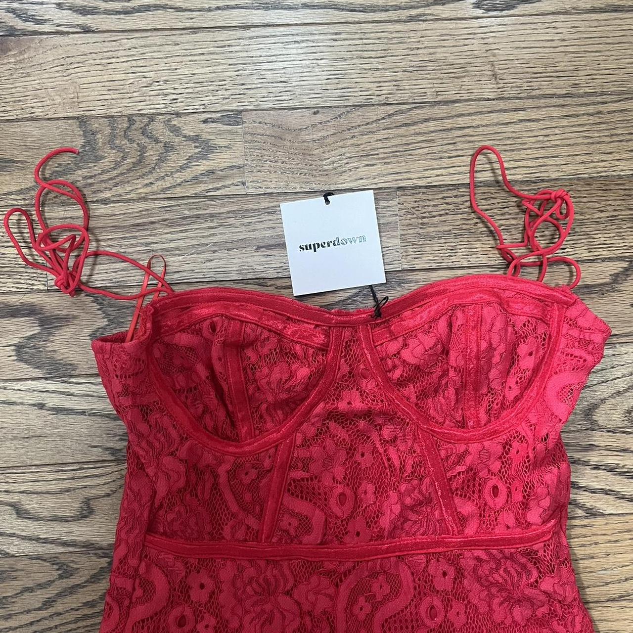 revolve red thong bodysuit - Depop