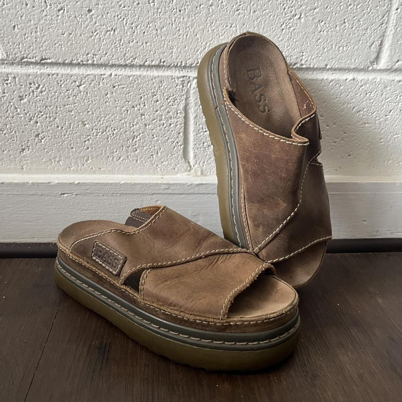 BASS Brown Chunky Platform Sandals Size 7 1 inch... - Depop