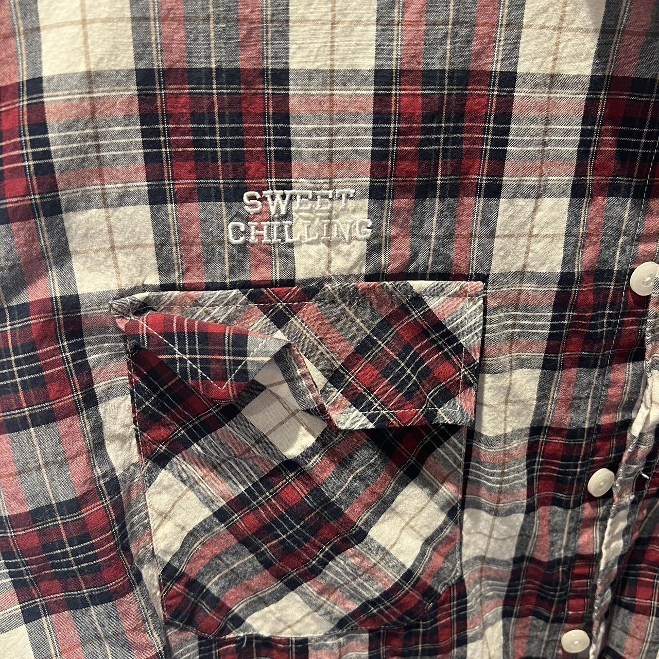 sweet chilling thin flannel size medium super cute... - Depop