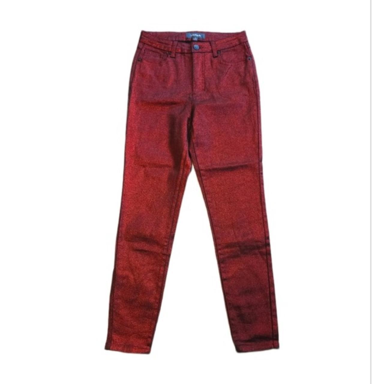 Modcloth metallic red pants. Excellent condition... - Depop