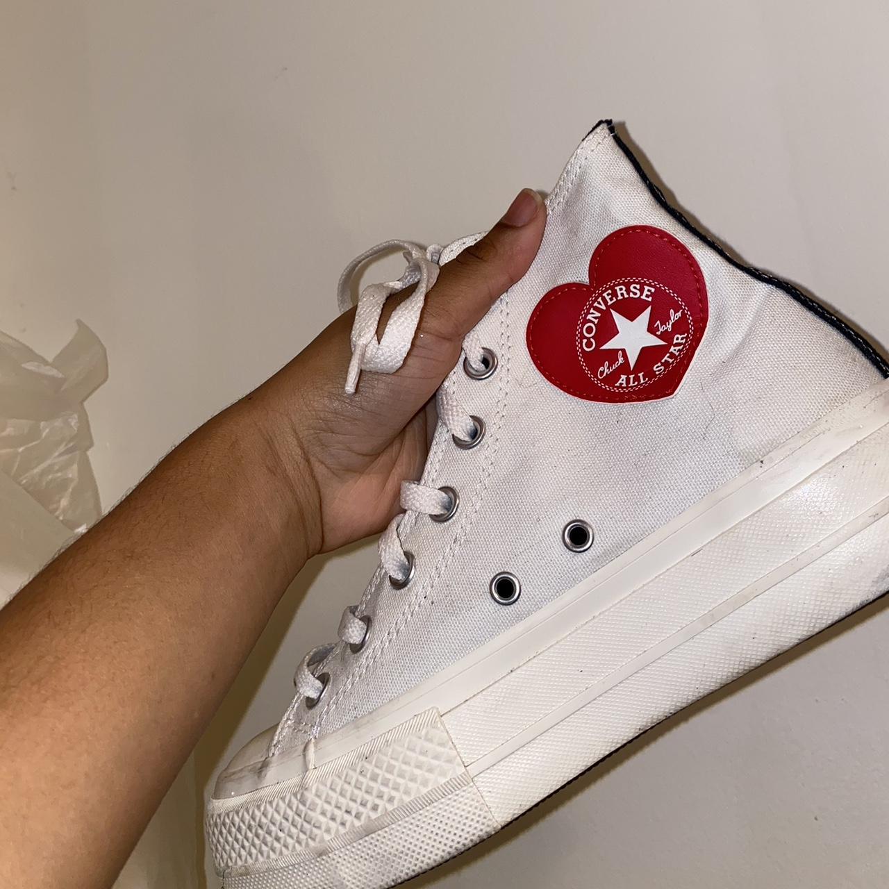 Hi top Platform White Converse All Star - Depop