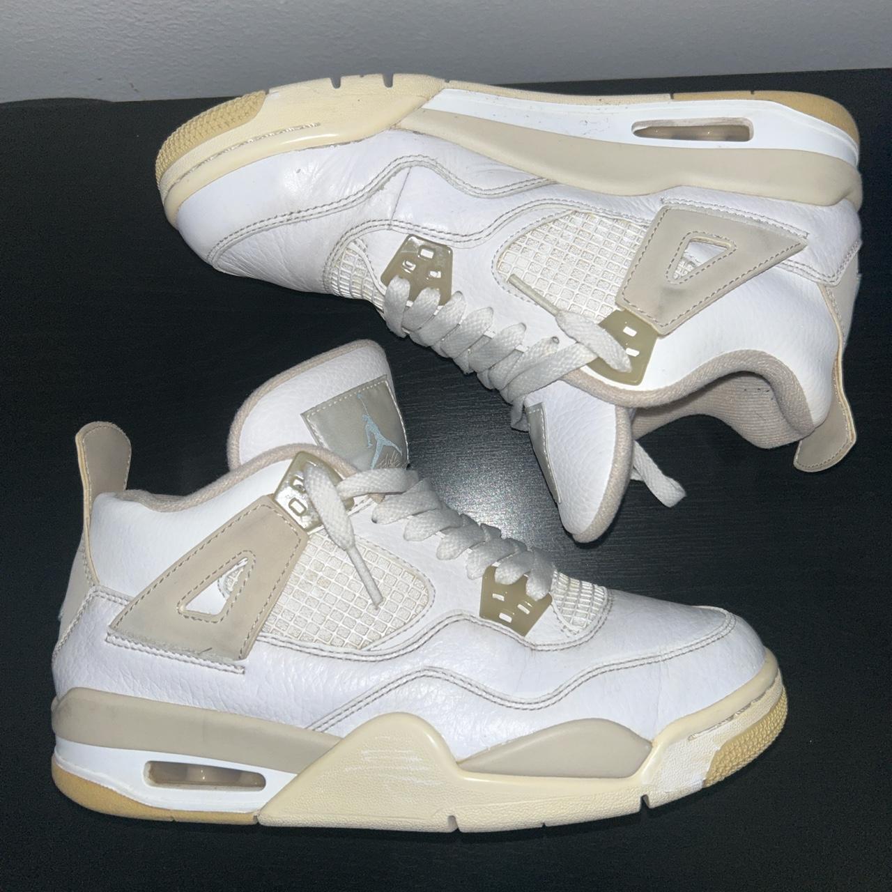 Jordan 4 sand there is yellowing on the shoe as well... - Depop