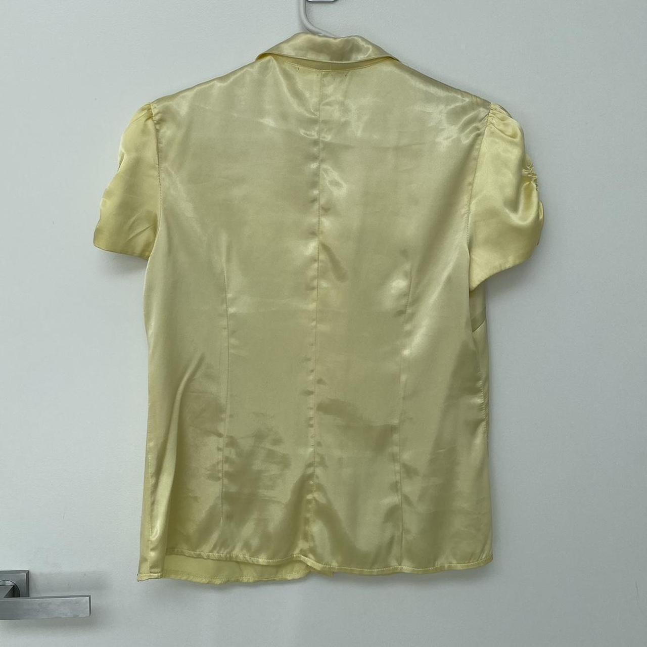 YELLOW GOLD SATIN BLOUSE Brand: Dash Dash Size:... - Depop