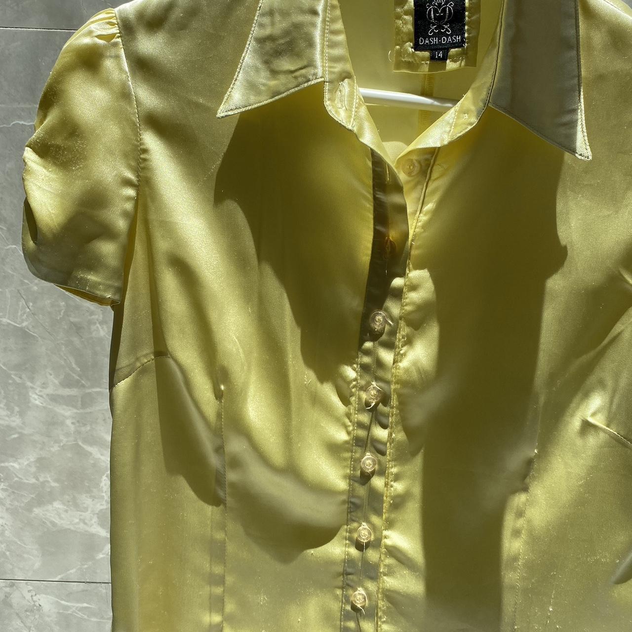 YELLOW GOLD SATIN BLOUSE Brand: Dash Dash Size:... - Depop