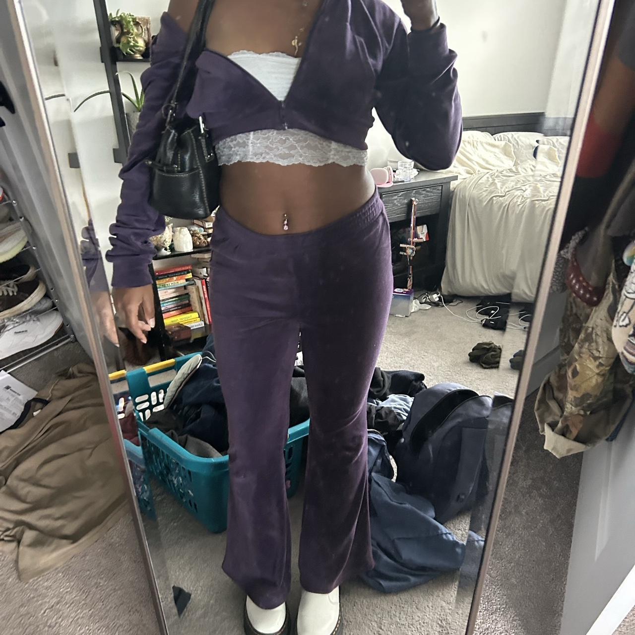 velour tracksuit plum purple 🪻 super comfy lounge x... - Depop