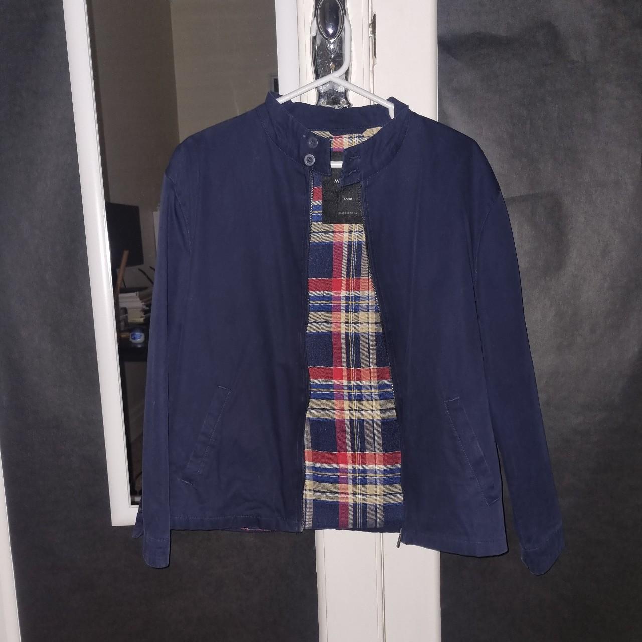 Mr Simple Navy Jacket Large Fits true to size and... - Depop