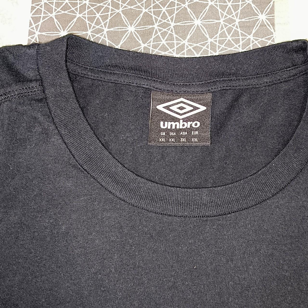 Black Umbro Shirt Pink Logo.. Size 2XL Summer shirt... - Depop