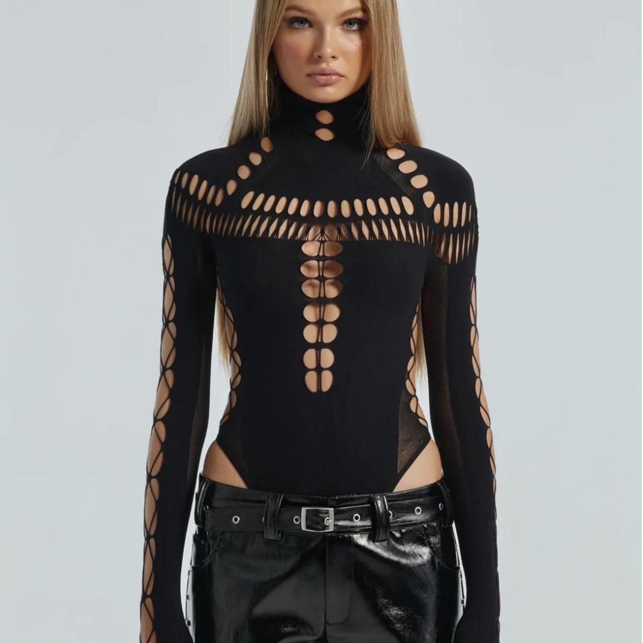 𝒹𝑒𝓉𝒶𝒾𝓁𝓈: ♡ The Kript beckett bodysuit black cut... - Depop