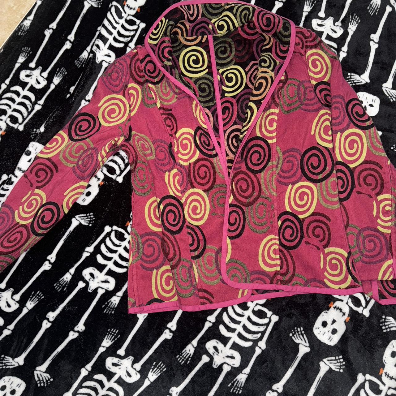 super cool weirdcore swirl pattern blazer... - Depop