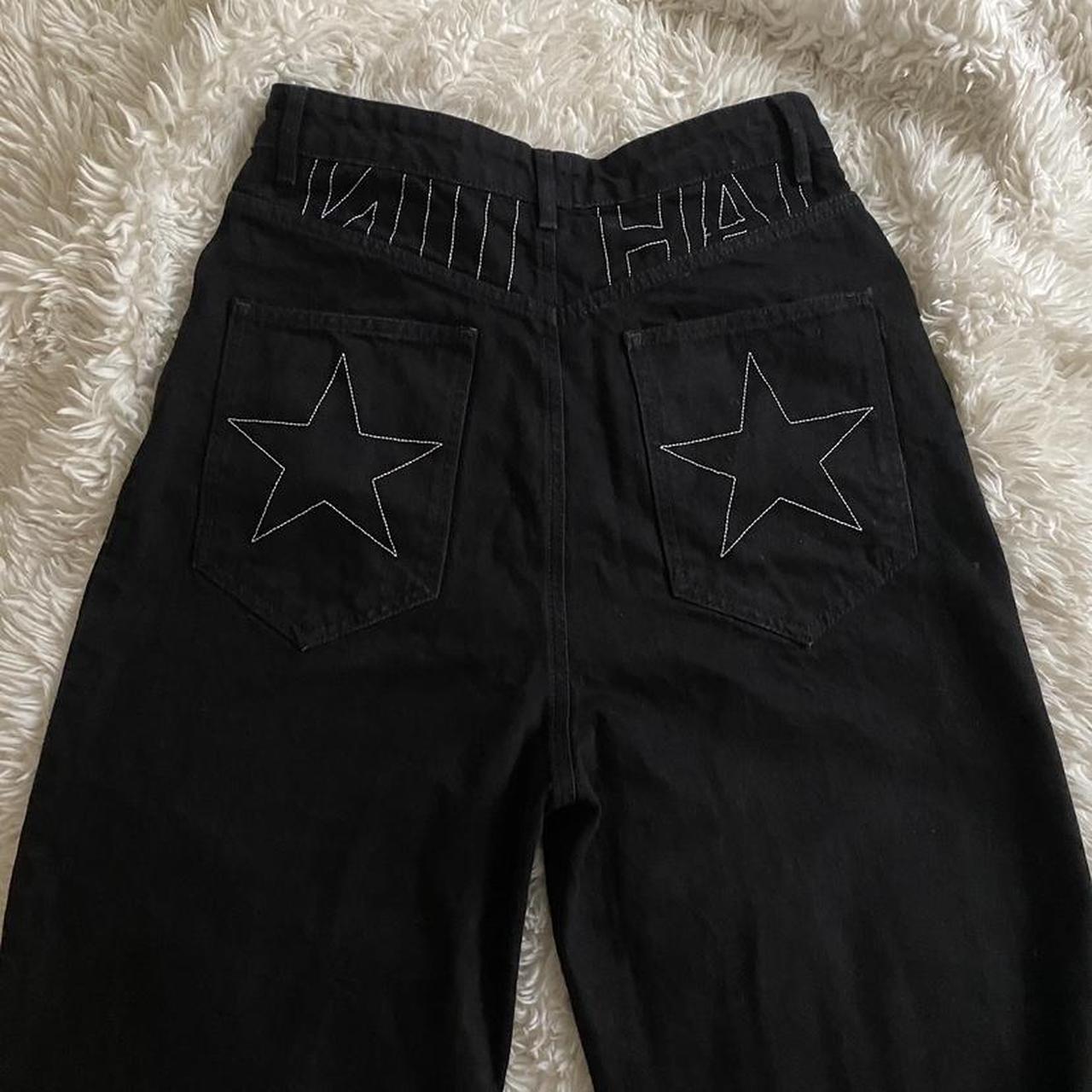 Black star pants super cute and baggy fit over sizes... - Depop