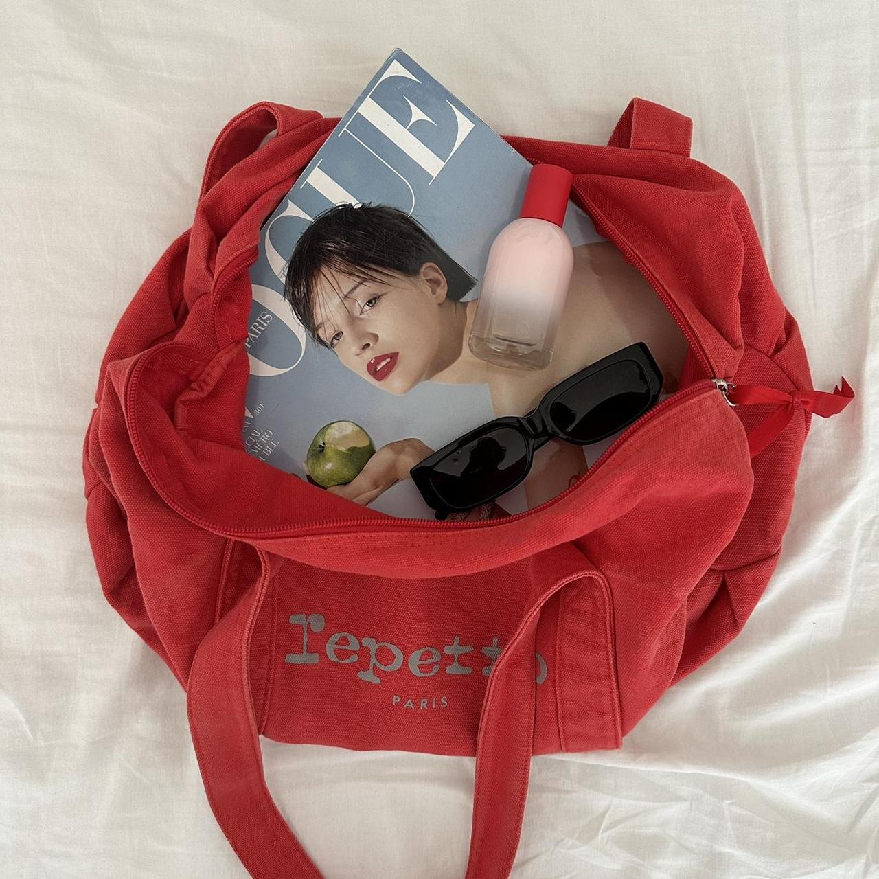 Repetto bright red mini duffle bag in perfect... - Depop
