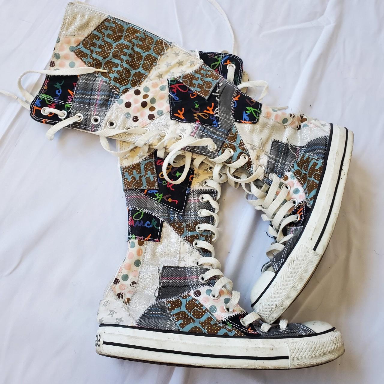 Patchwork knee high converse. Insanely rare and... - Depop
