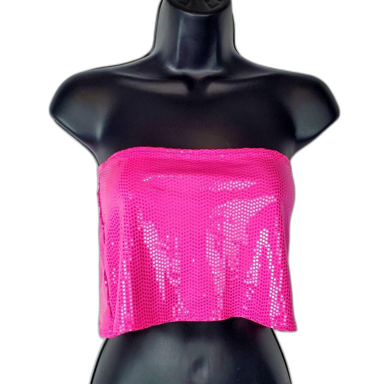 Hot pink tube top Early 2000s barbie girl... - Depop