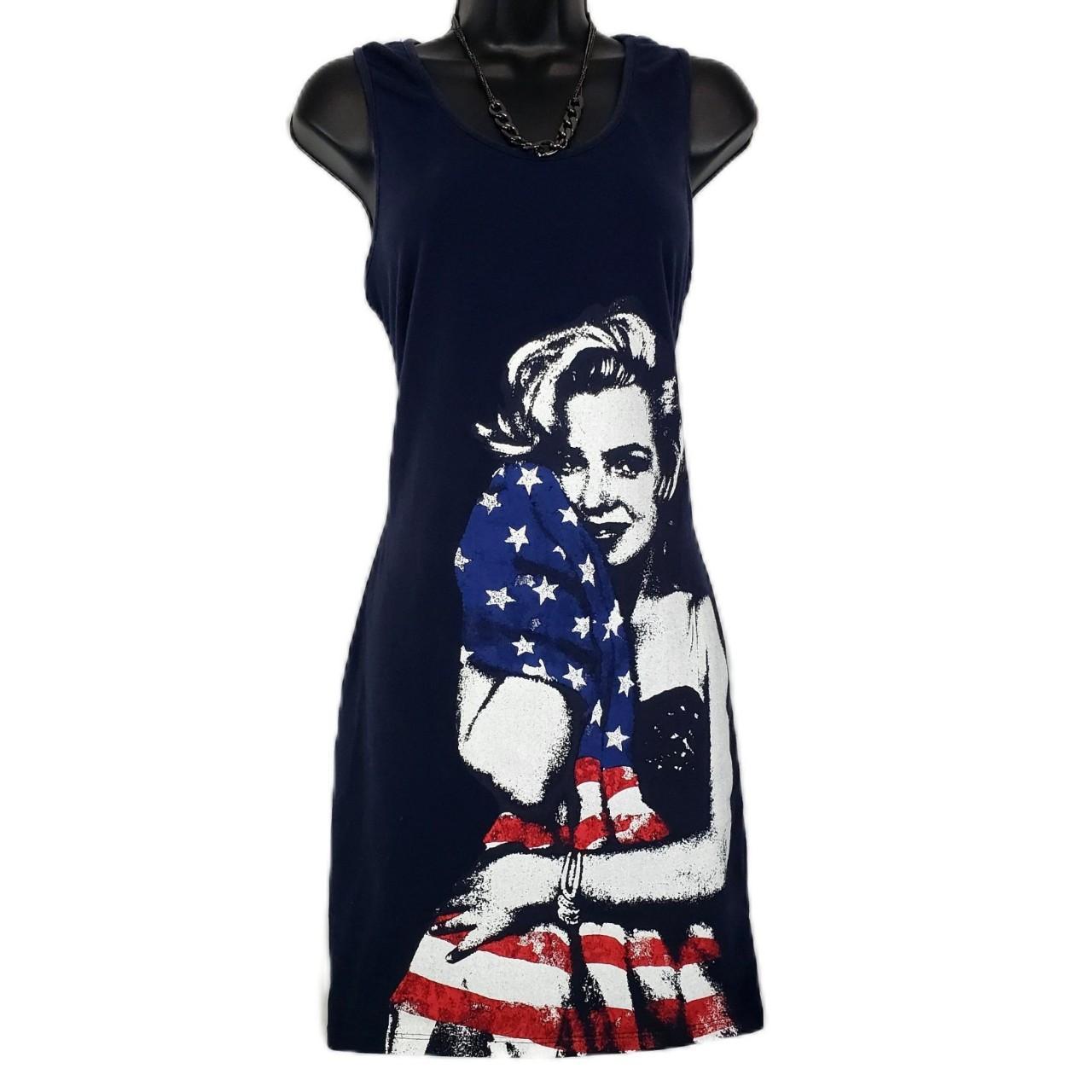 Marilyn Monroe Americana dress Iconic navy blue... - Depop