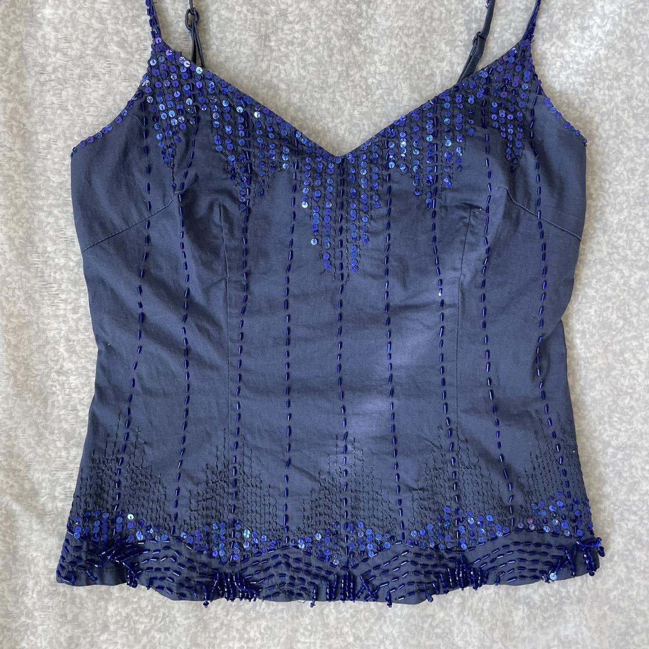 Corset Front Beaded Tank Too Brand: Now USA Size:... - Depop