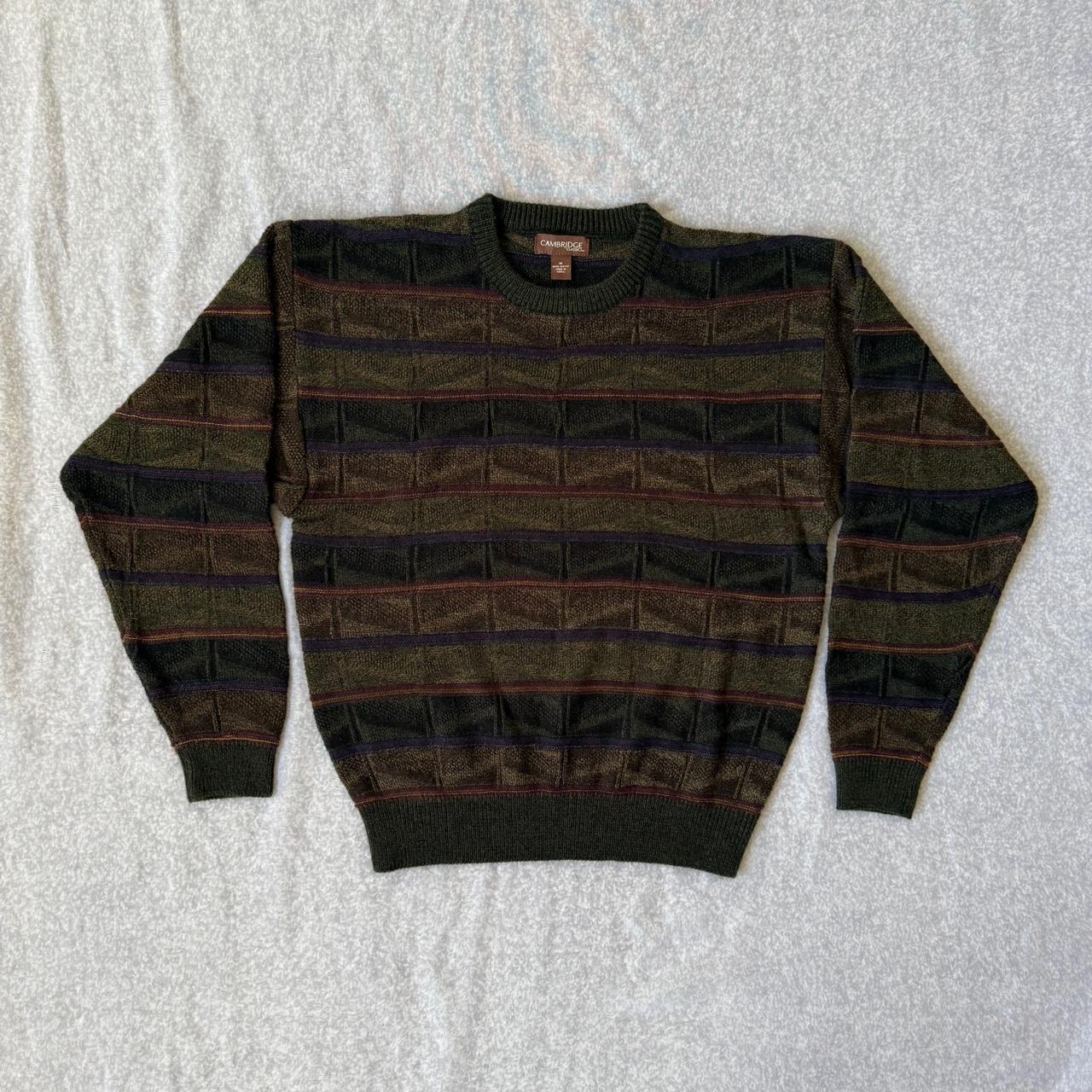 Vintage Ribbed Crewneck Knit Sweater Size:... - Depop