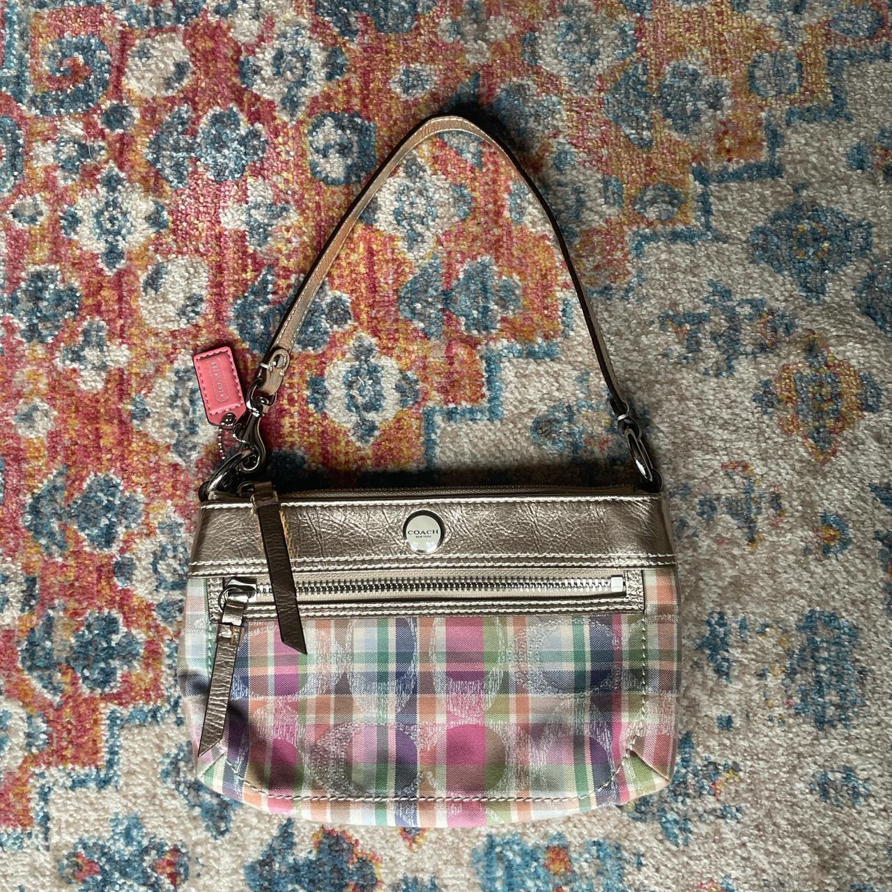Adorable multi-colored plaid Coach purse 💕 Small... | Depop