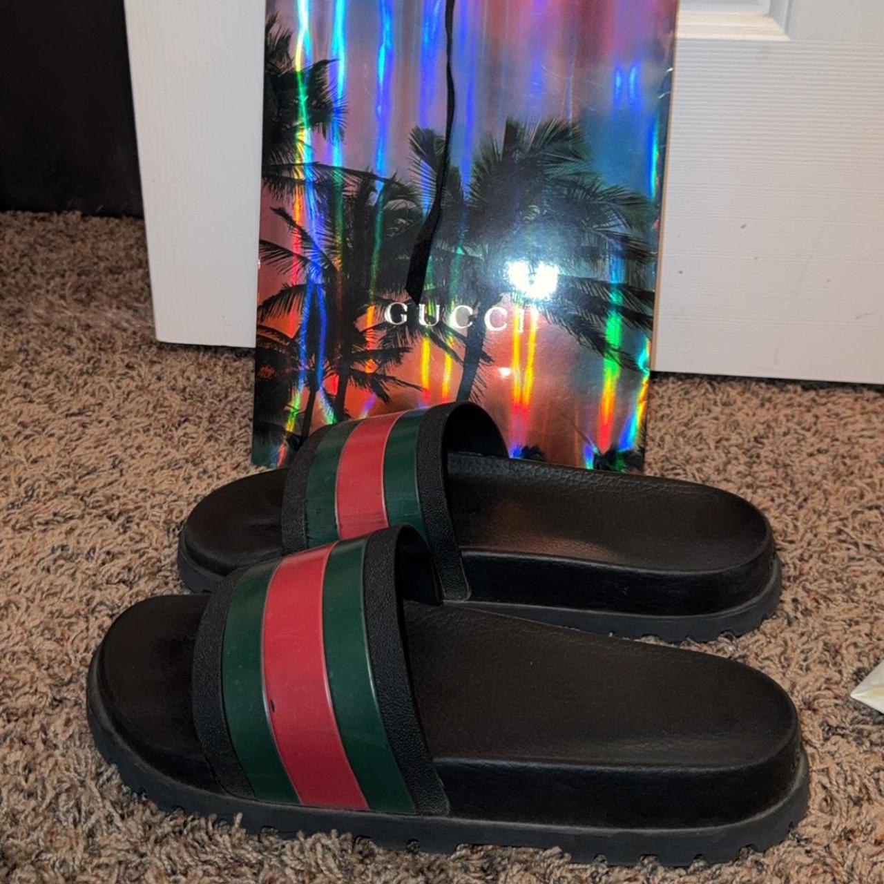 Gucci slides Authentic Real original packaging Used... - Depop