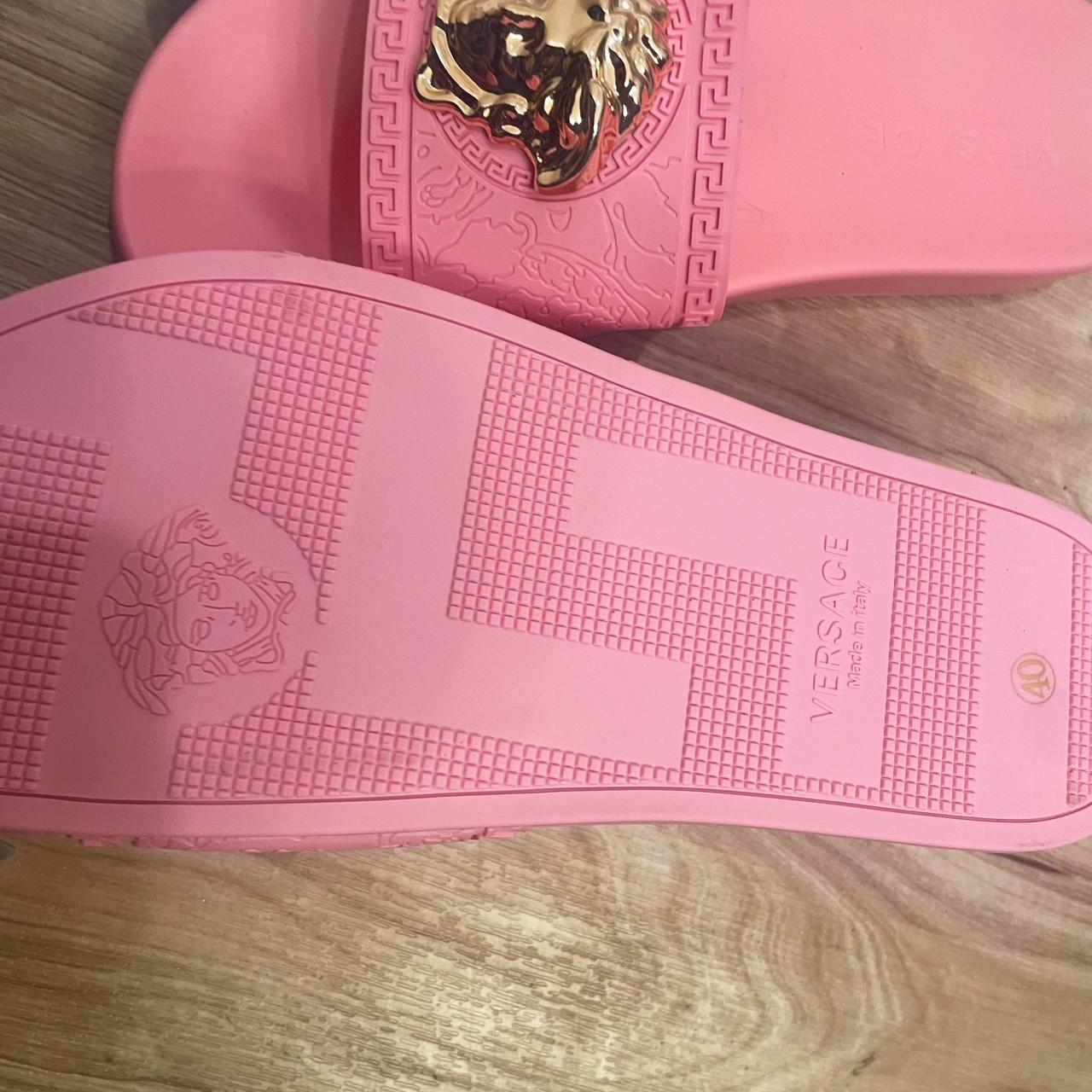 Versace Women's Pink Slides | Depop