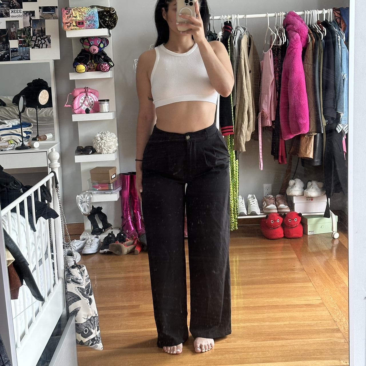 FASHION NOVA OPEN LEG PANTS WITH PLEATS 🖤 - Depop