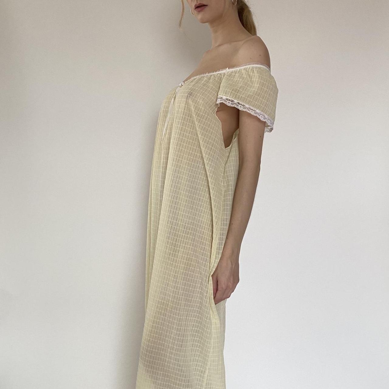 Vintage 70’s Long Nightgown and Robe semi sheer... - Depop