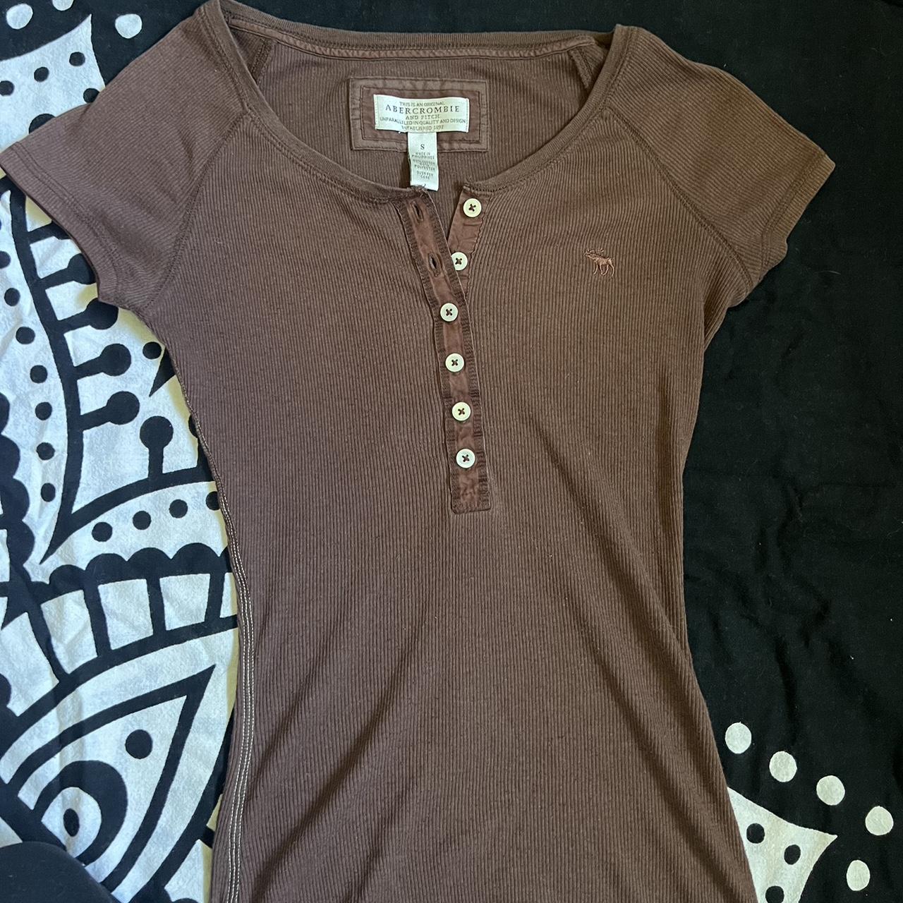 Abercrombie and fitch y2k button up top 🤎 Y2k/ Bella... - Depop