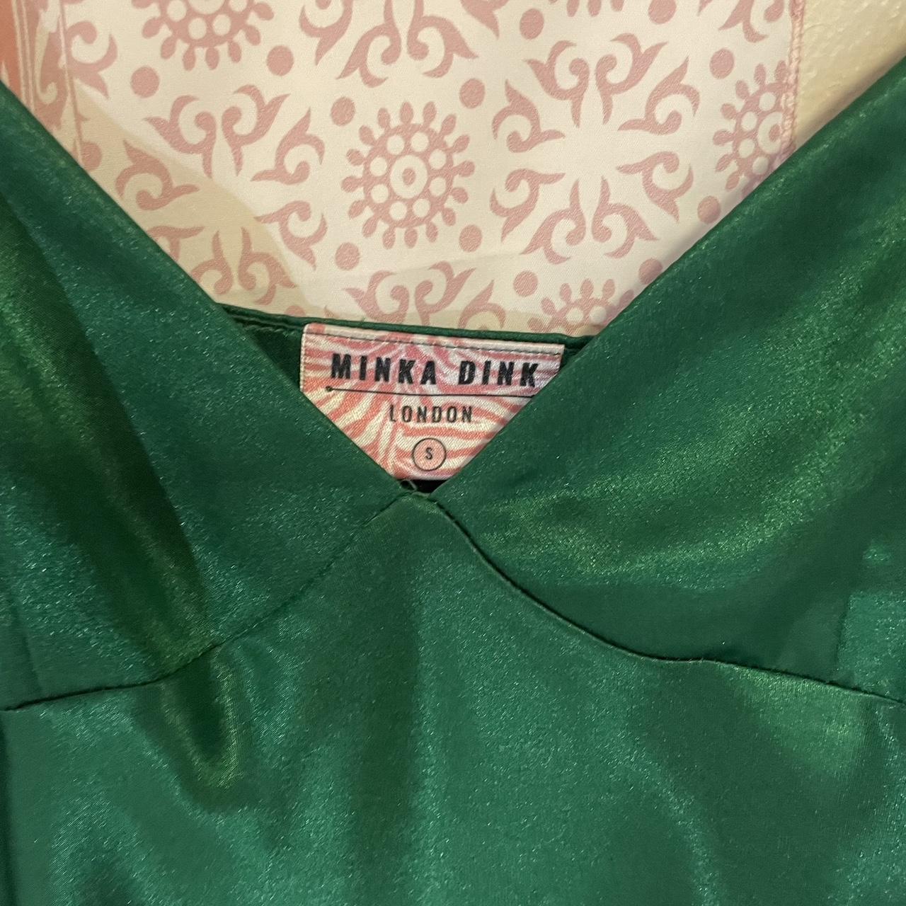 minka dink mini dress satin material dark emerald... | Depop