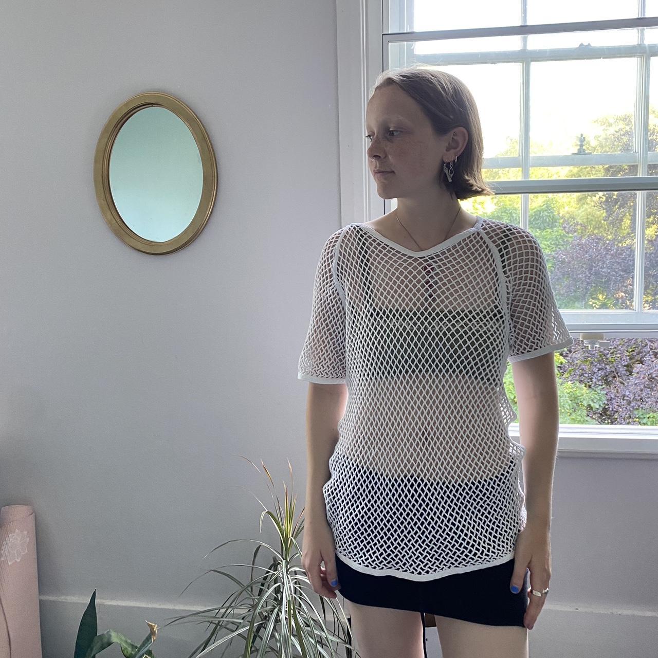 Crochet fishnet top - Depop