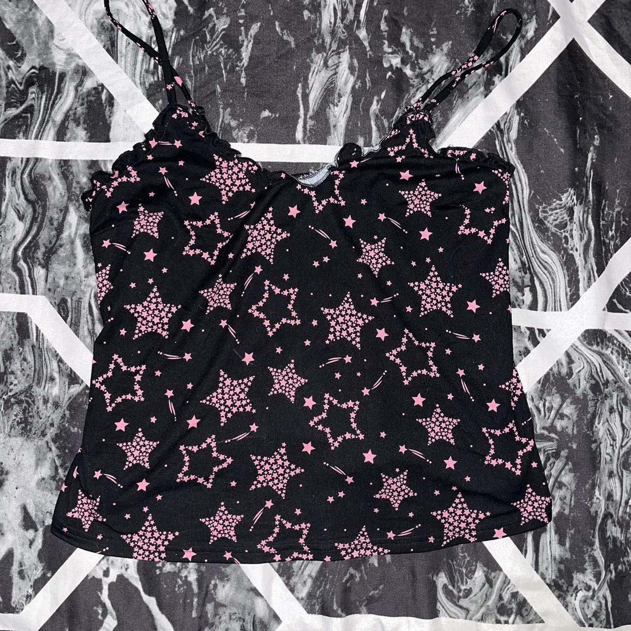 new look black and pink star pyjama set comes with... - Depop