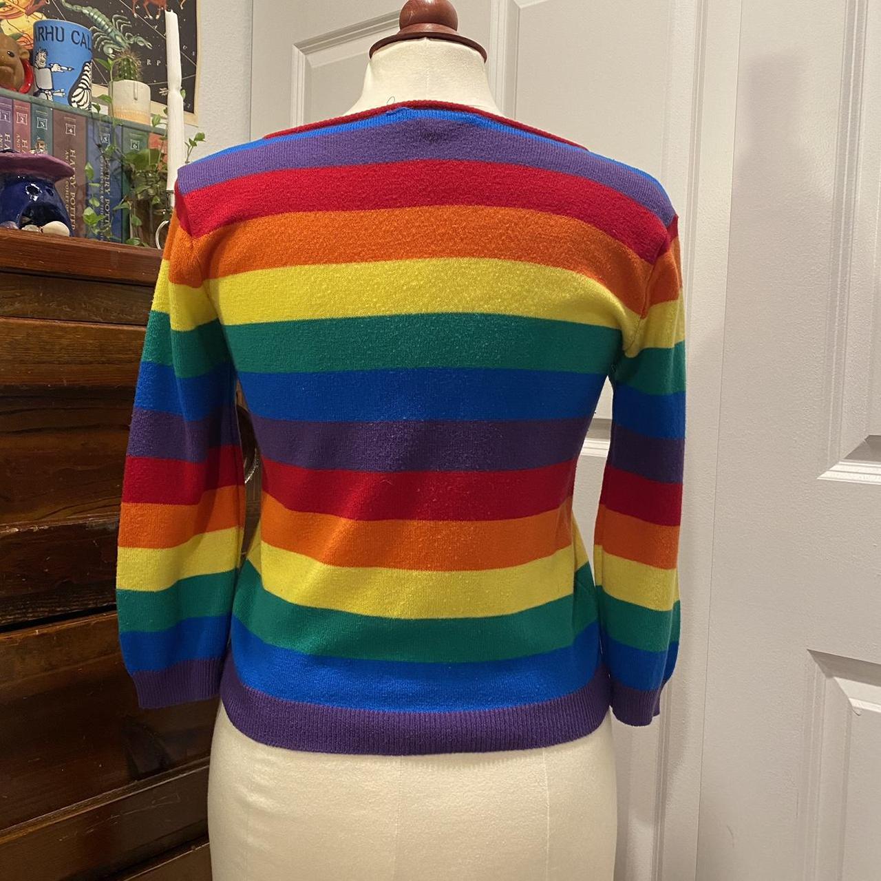 rainbow sweater★彡 super fun, soft sweater that... - Depop