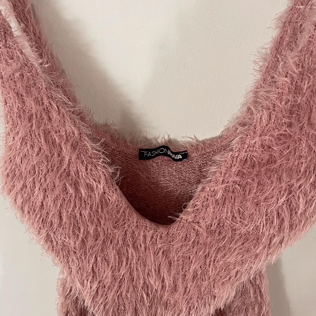 Fashion Nova 70s inspired pink shag dress Form... - Depop