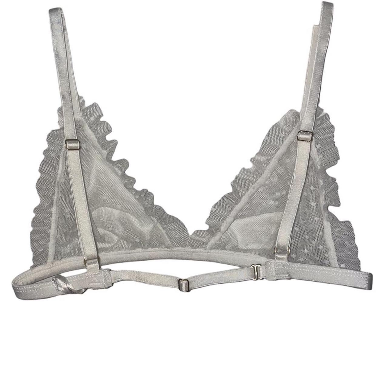 Gooseberry Intimates white see through lace bralette... - Depop