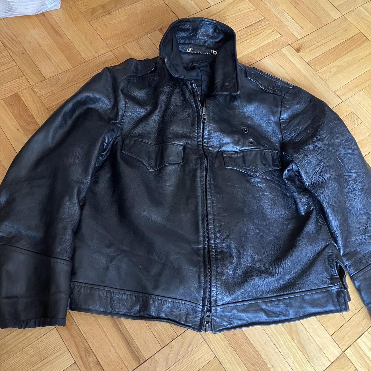 NYPD Horsehide police jacket Size 44 check... | Depop