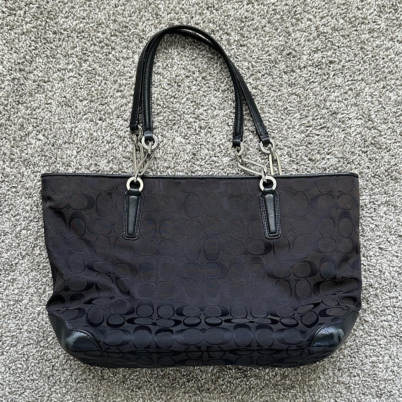large coach purse handbag in jacquard black normal... - Depop