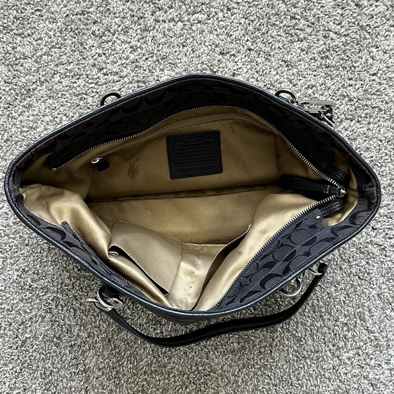 large coach purse handbag in jacquard black normal... - Depop