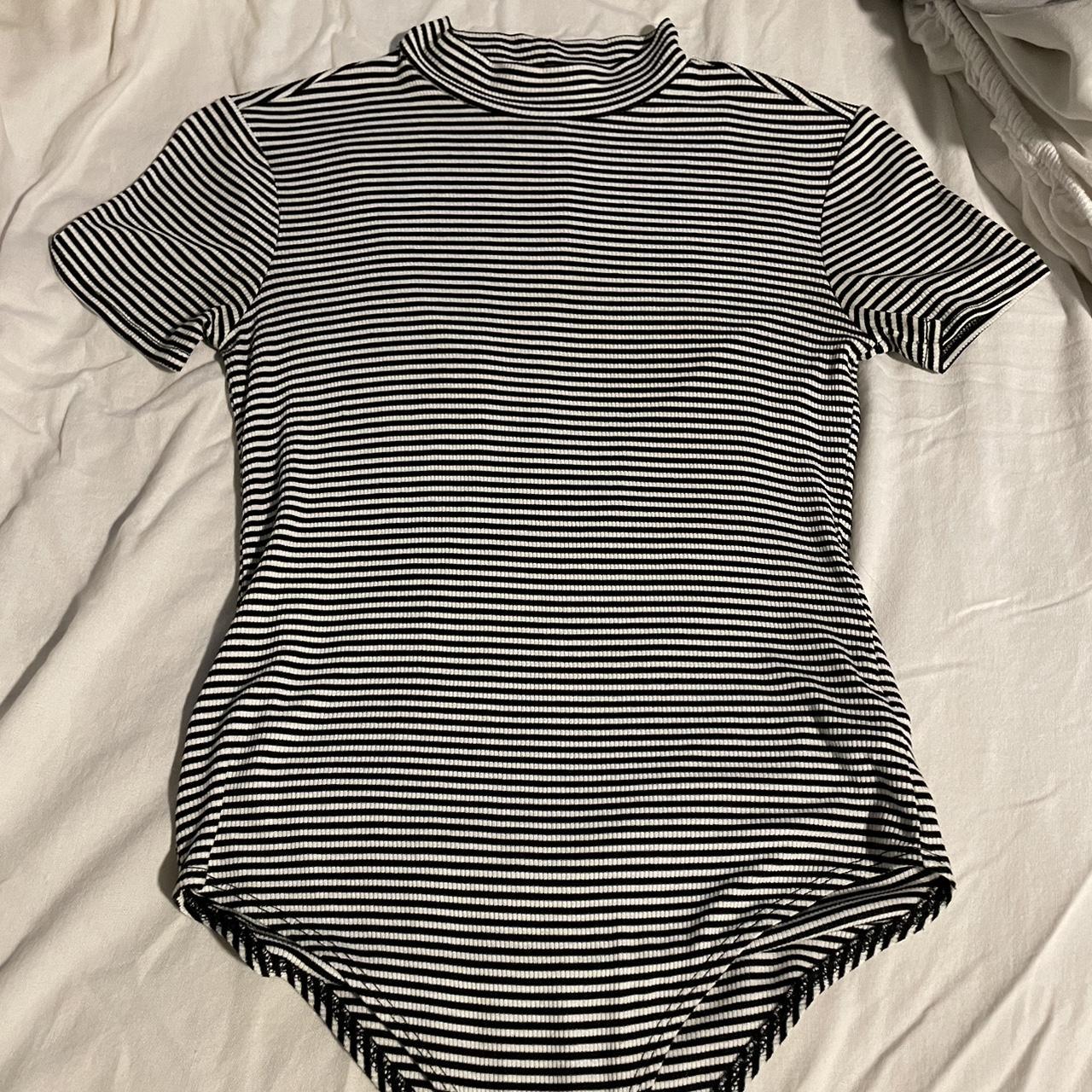striped body suit - Depop