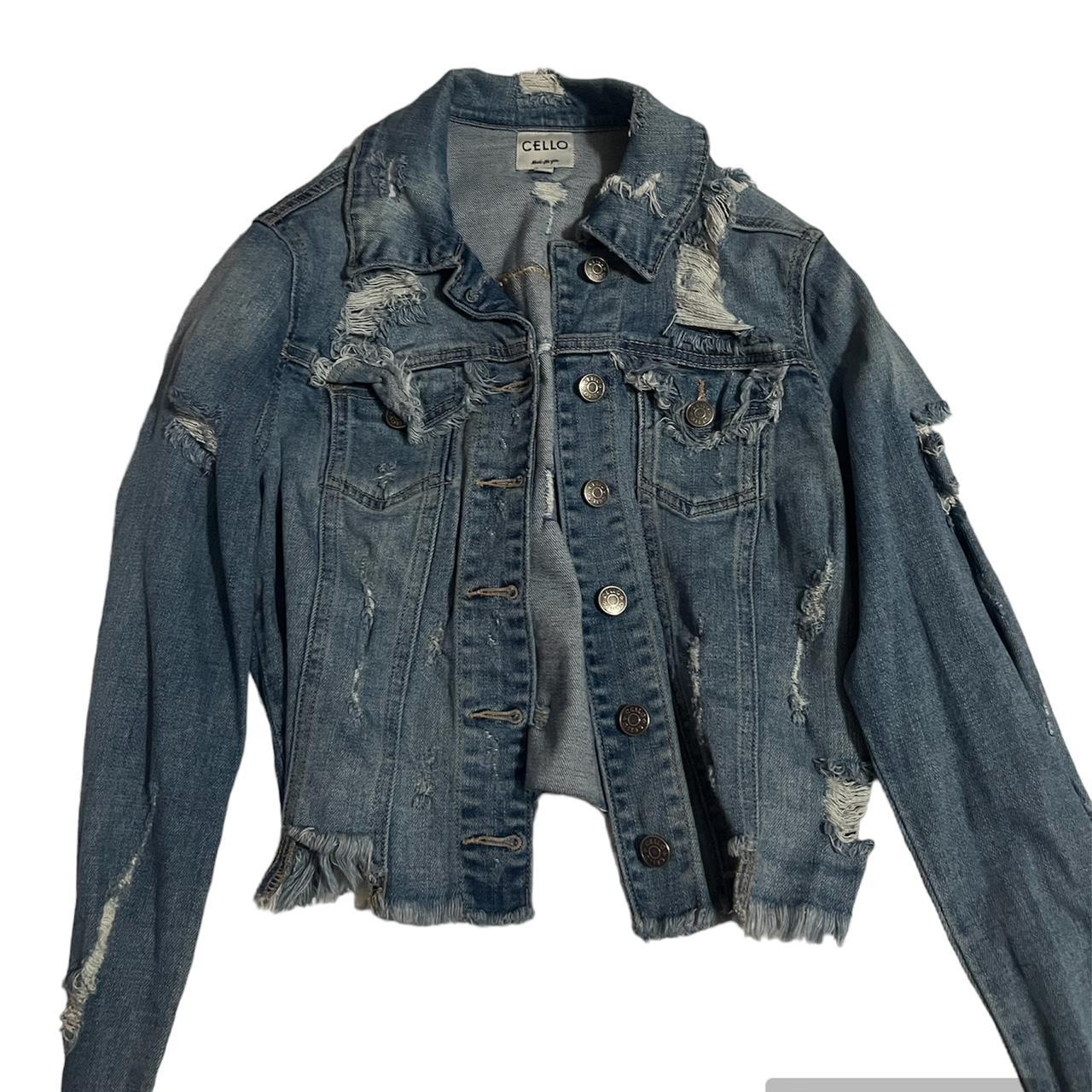ripped jean jacket from cello ! (depop payments... - Depop