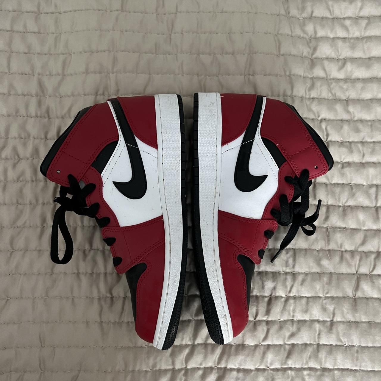 Nike Jordan 1s Red/White/Back Mids W7.5-8/6Y/M6 - Depop